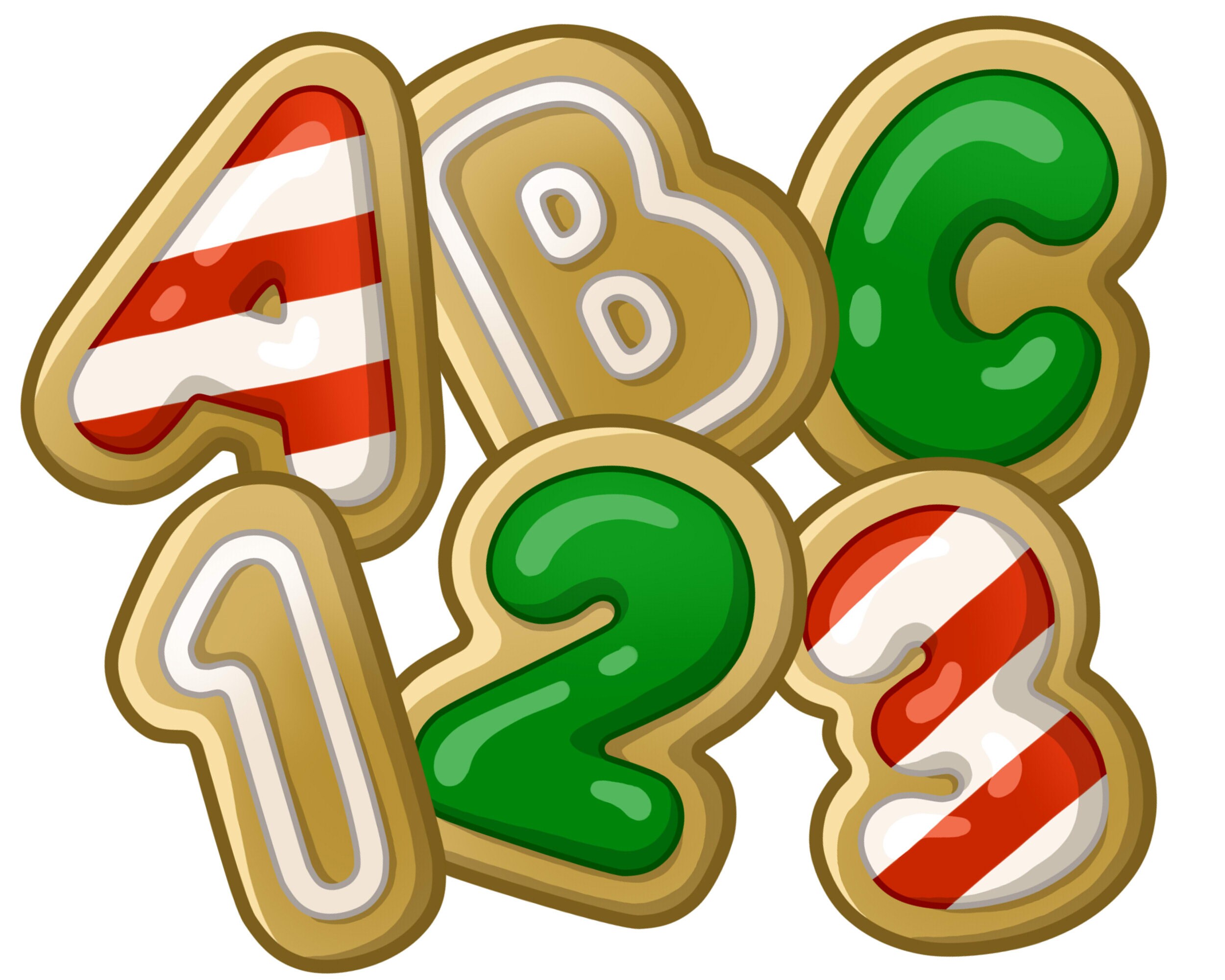 Sugar Cookie Alphabet - Xmas - Clip Art Images - Digital Download - Etsy