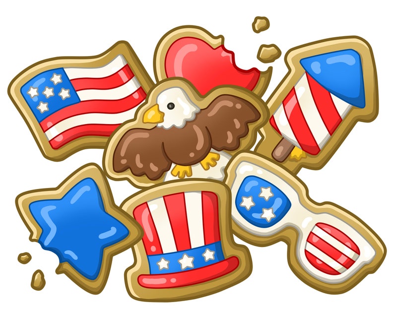 Sugar Cookies - 4th of July - Clip Art Images - Digital Download - Etsy