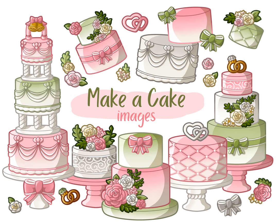 Make a Cake - Rustic - Clip Art Images - Digital Download - Etsy
