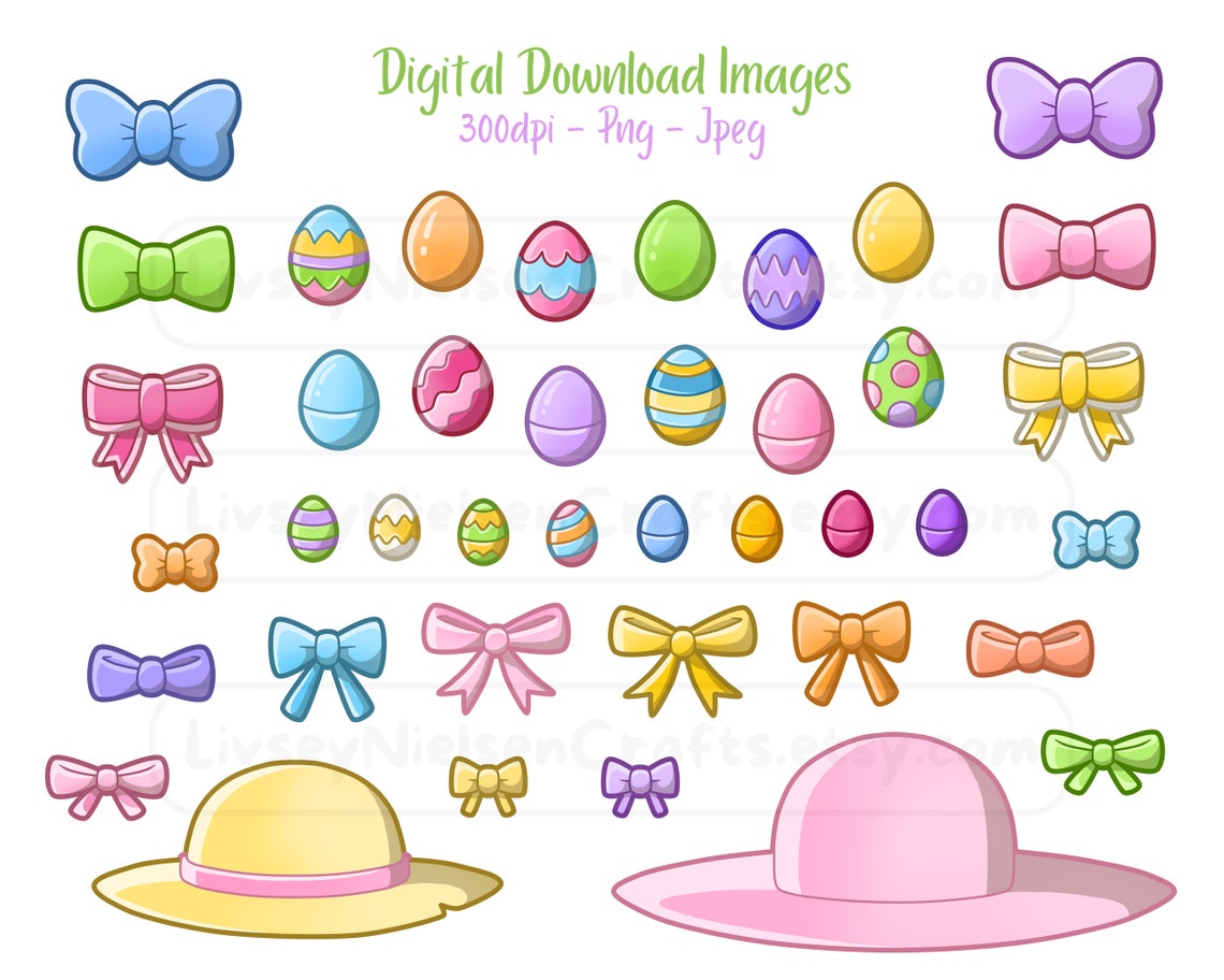 Easter Bonnet - Clip Art Images - Digital Download - Etsy