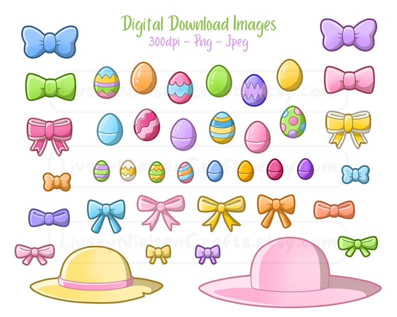Easter Bonnet - Clip Art Images - Digital Download - Etsy