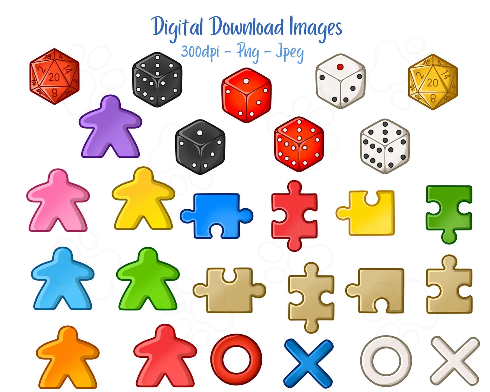 Games Pieces - Clip Art Images - Digital Download - Etsy