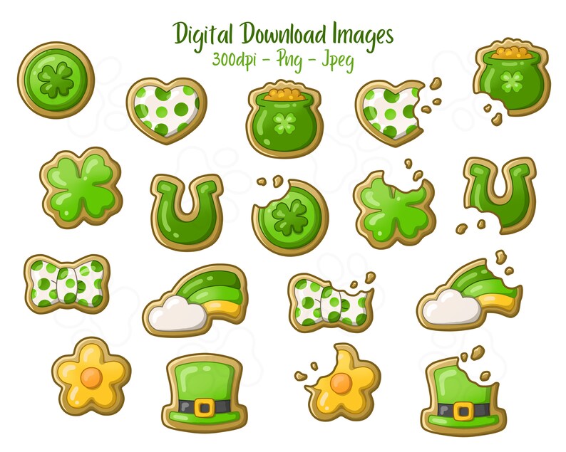 Sugar Cookies - St Patrick's Day - Clip Art Images - Digital Download ...