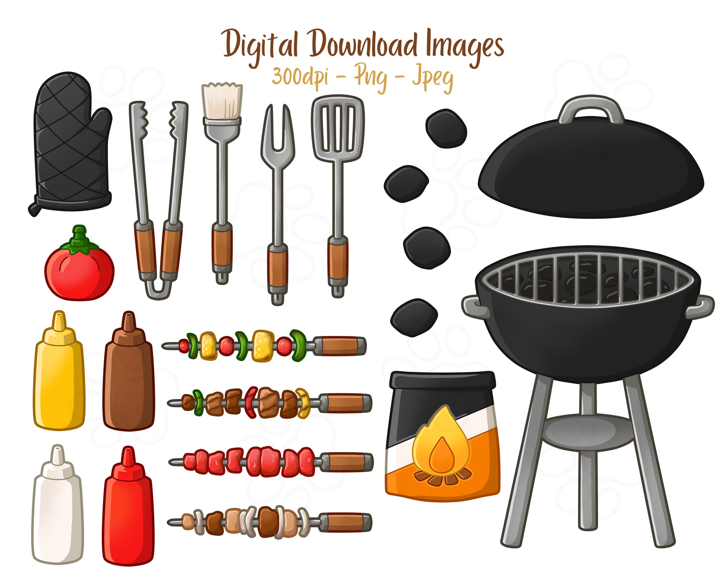 BBQ Picnic - Clipart Images - Digital Download - Etsy