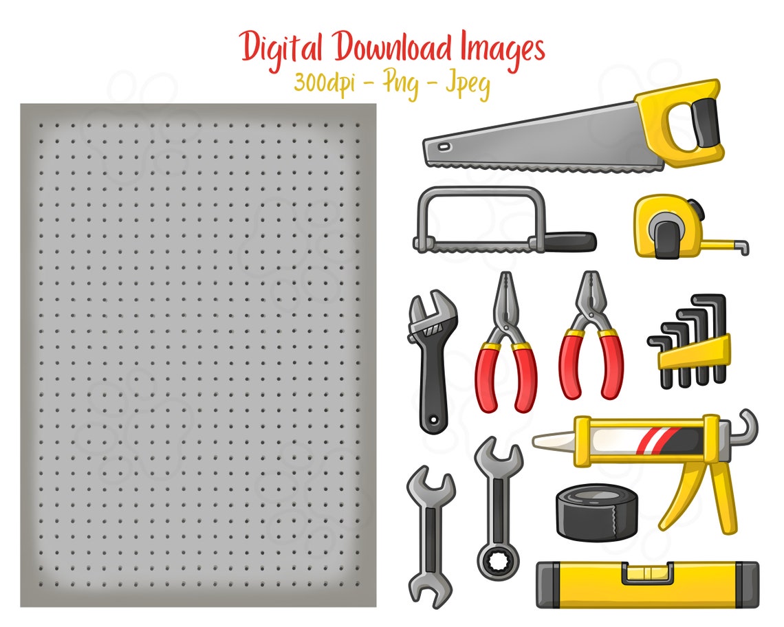Workshop Tools - Industrial - Clip Art Images - Digital Download - Etsy