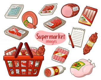 Supermarket - Dairy - Grocery Clip Art Images - Digital Download - Etsy