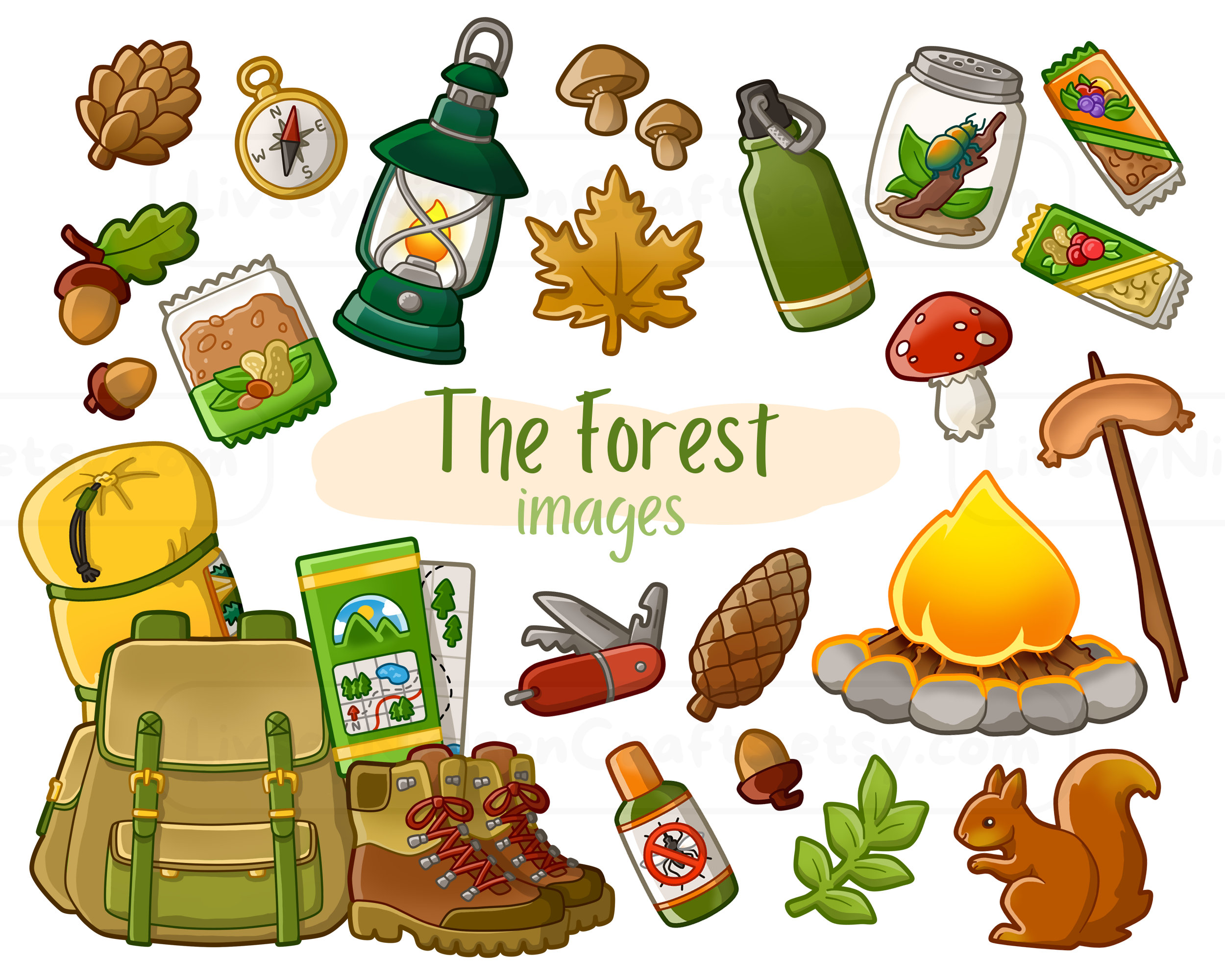 The Forest - Clip Art Images - Digital Download - Etsy
