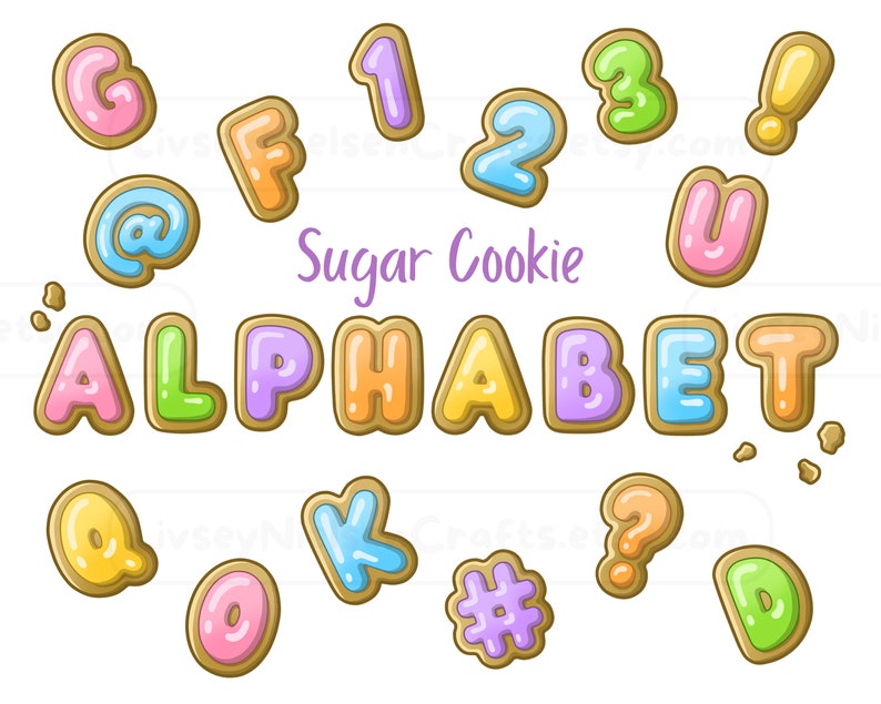 Sugar Cookie Alphabet - Pastel - Clip Art Images - Digital Download - Etsy