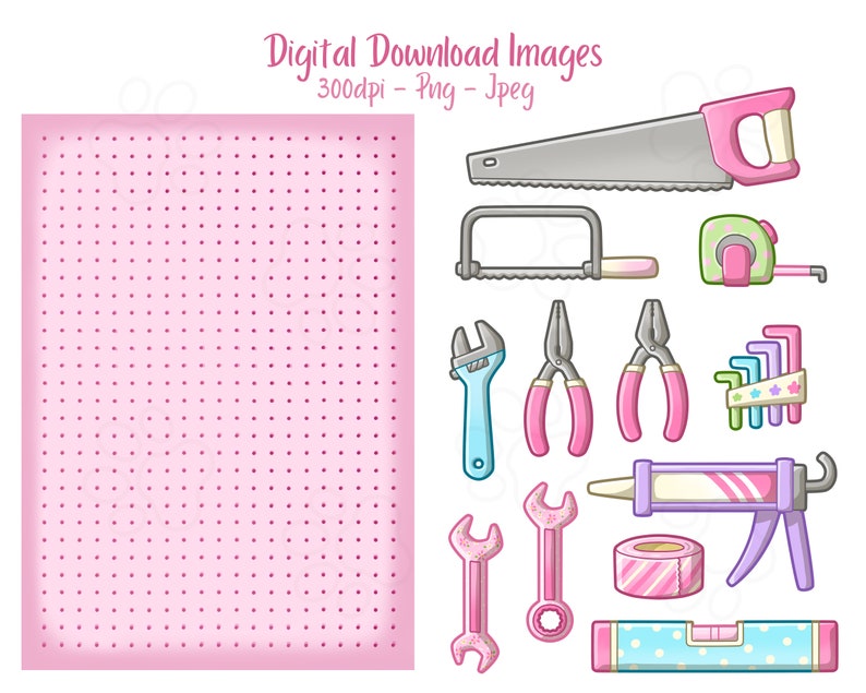 Workshop Tools Cute Clip Art Images Digital Download - Etsy