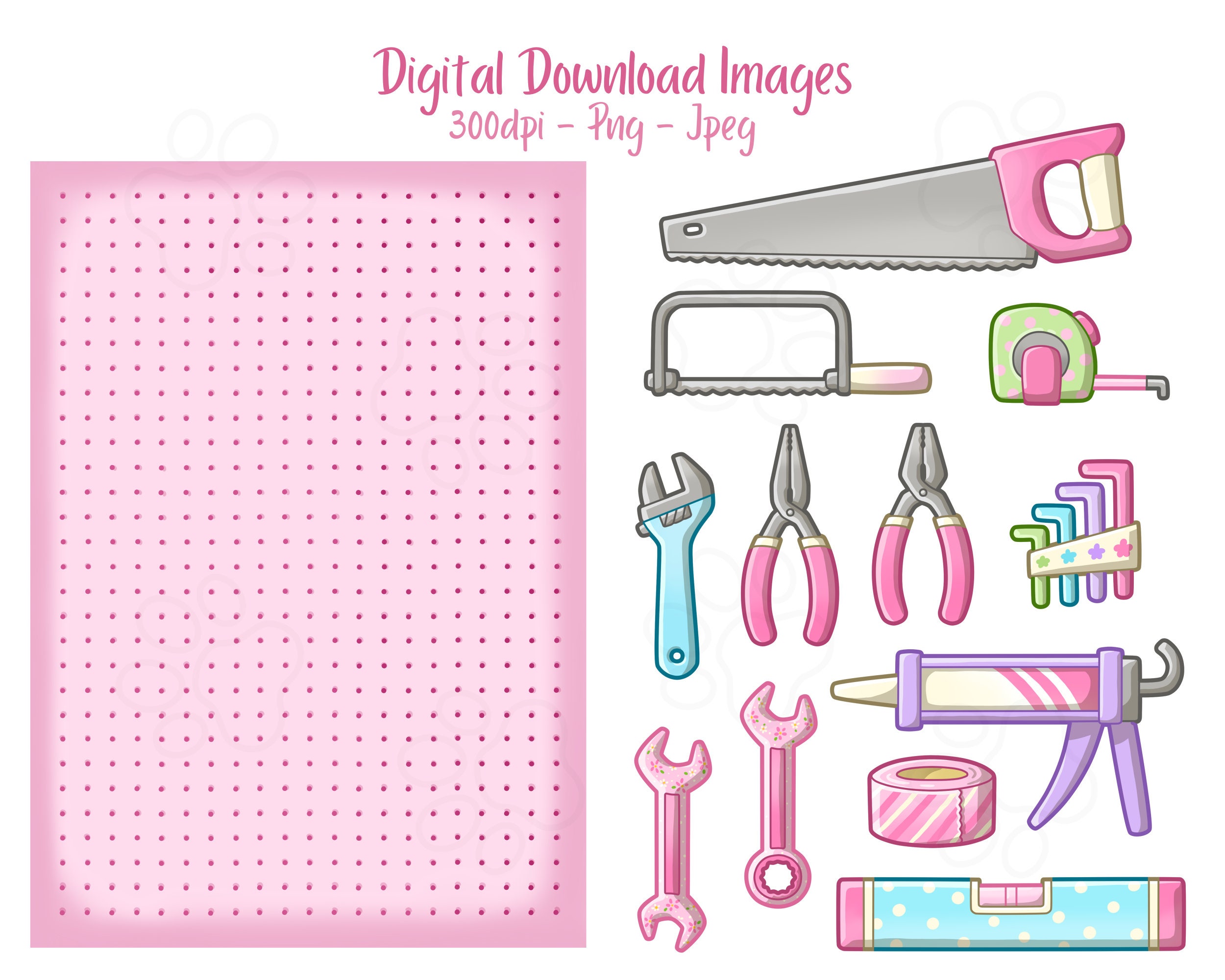 Workshop Tools - Cute - Clip Art Images - Digital Download - Etsy
