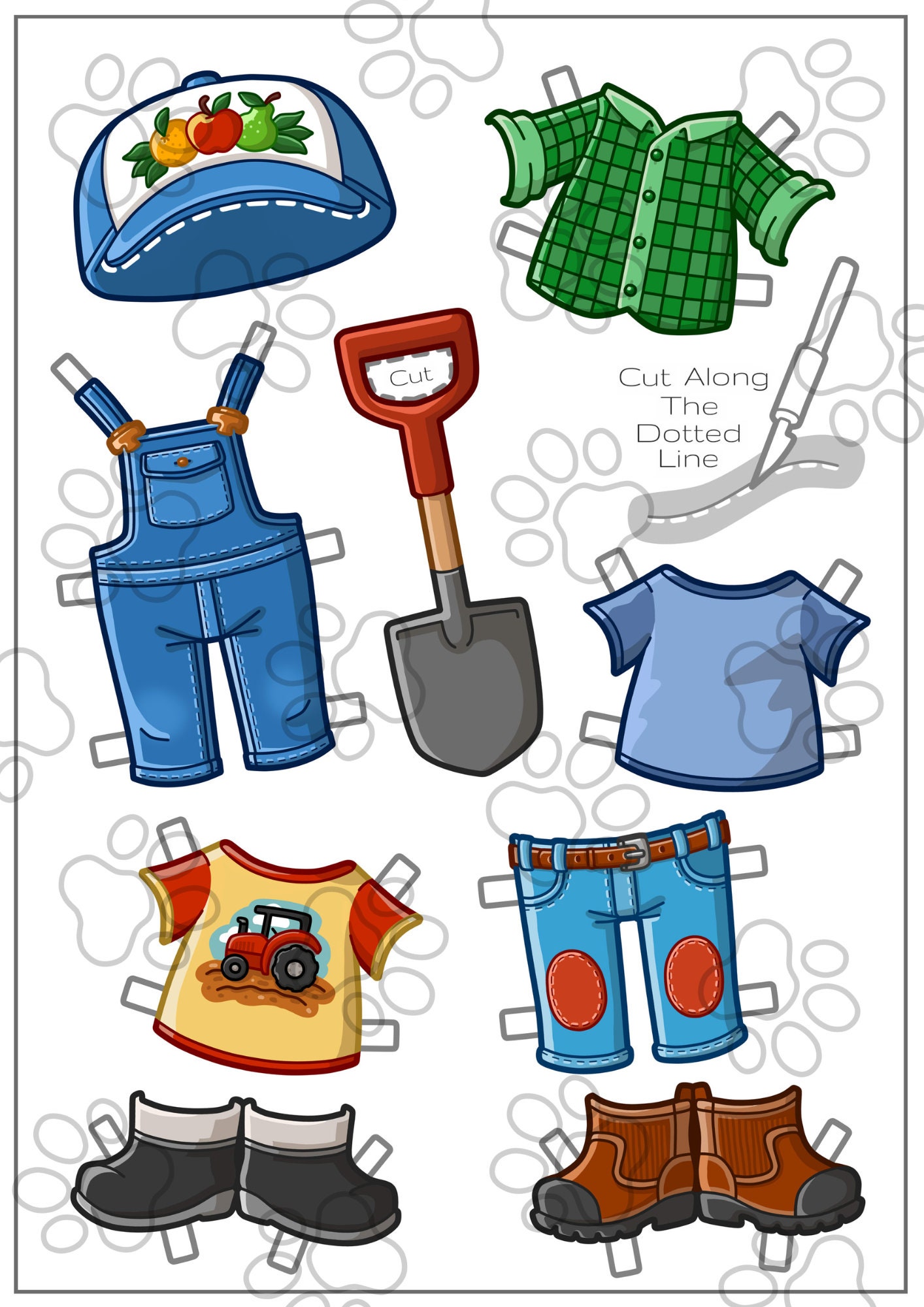 Country Farm - Paper Doll - Fashion Playset - Printable Download - Etsy