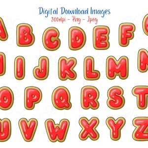 Sugar Cookie Alphabet - Red, White & Blue - Clip Art Images - Digital ...
