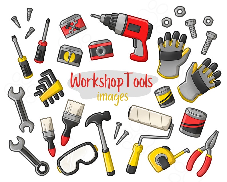 Workshop Tools - Industrial - Clip Art Images - Digital Download - Etsy