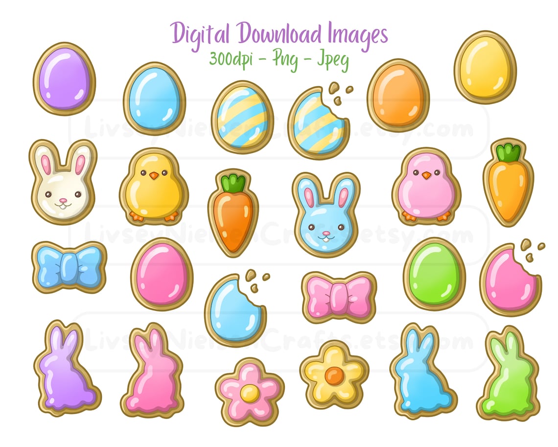 Sugar Cookies - Easter - Clip Art Images - Digital Download - Etsy