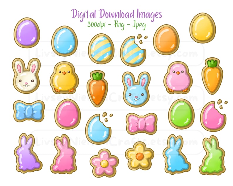 Sugar Cookies - Easter - Clip Art Images - Digital Download - Etsy