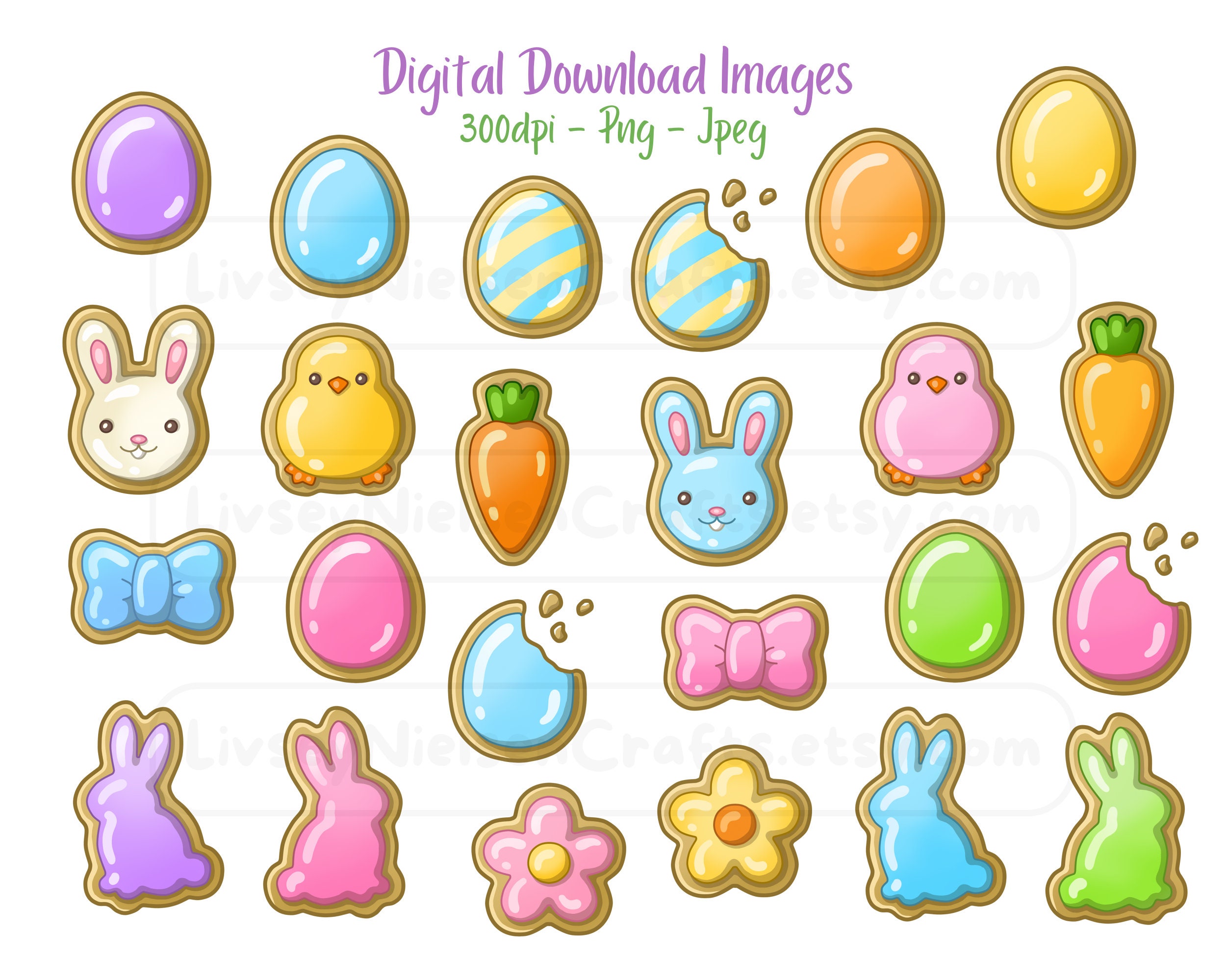 Sugar Cookies - Easter - Clip Art Images - Digital Download - Etsy