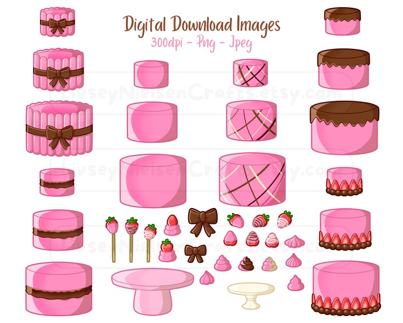 Make a Cake - Simple - Clip Art Images - Digital Download - Etsy