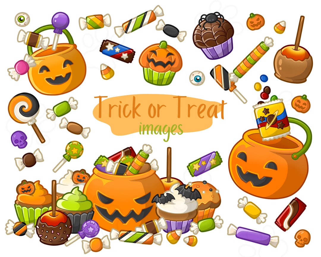 Trick or Treat - Clip Art Images - Digital Download - Etsy