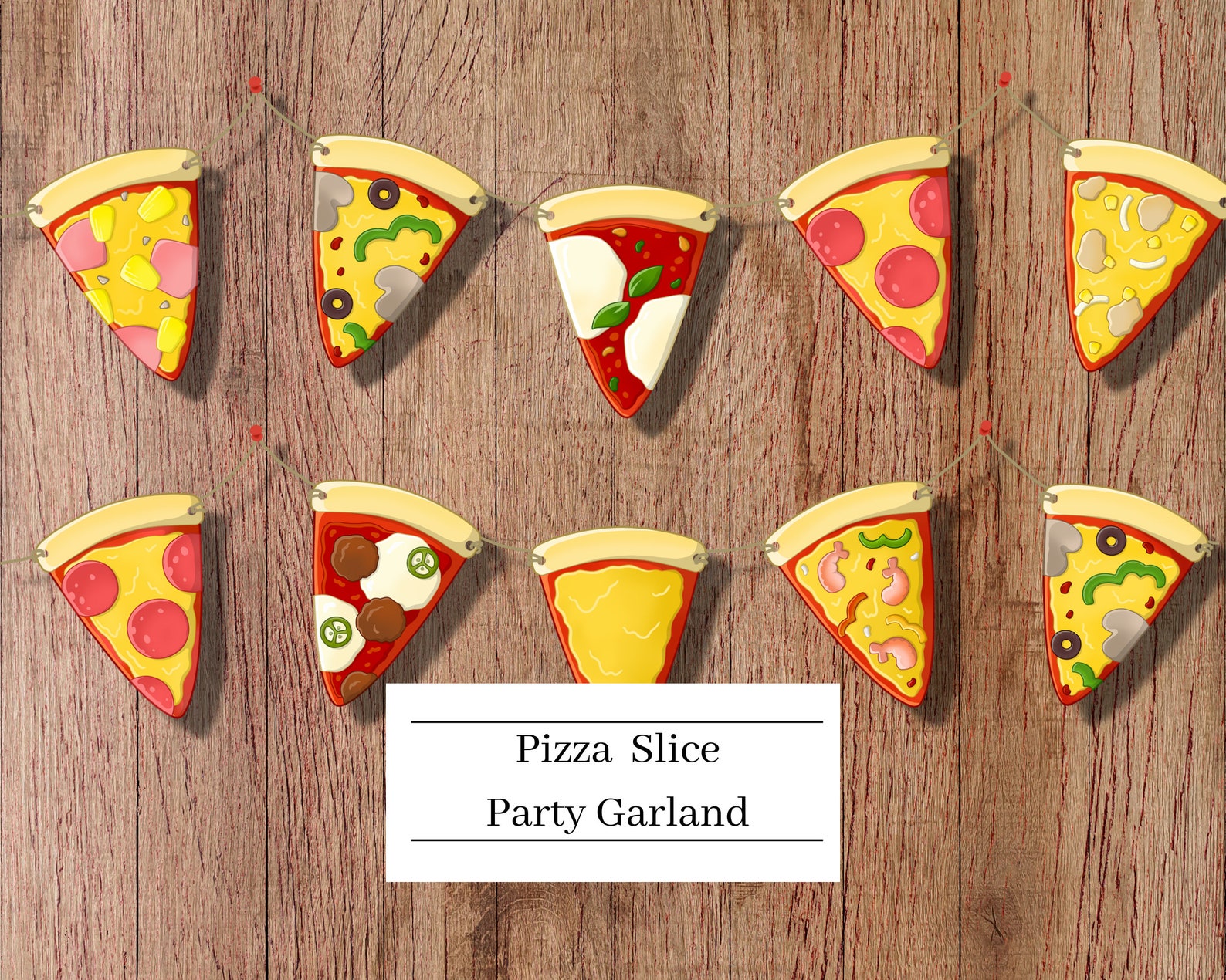 Pizza Party! - Instant Download - Printable Decoration Kit - Garland ...