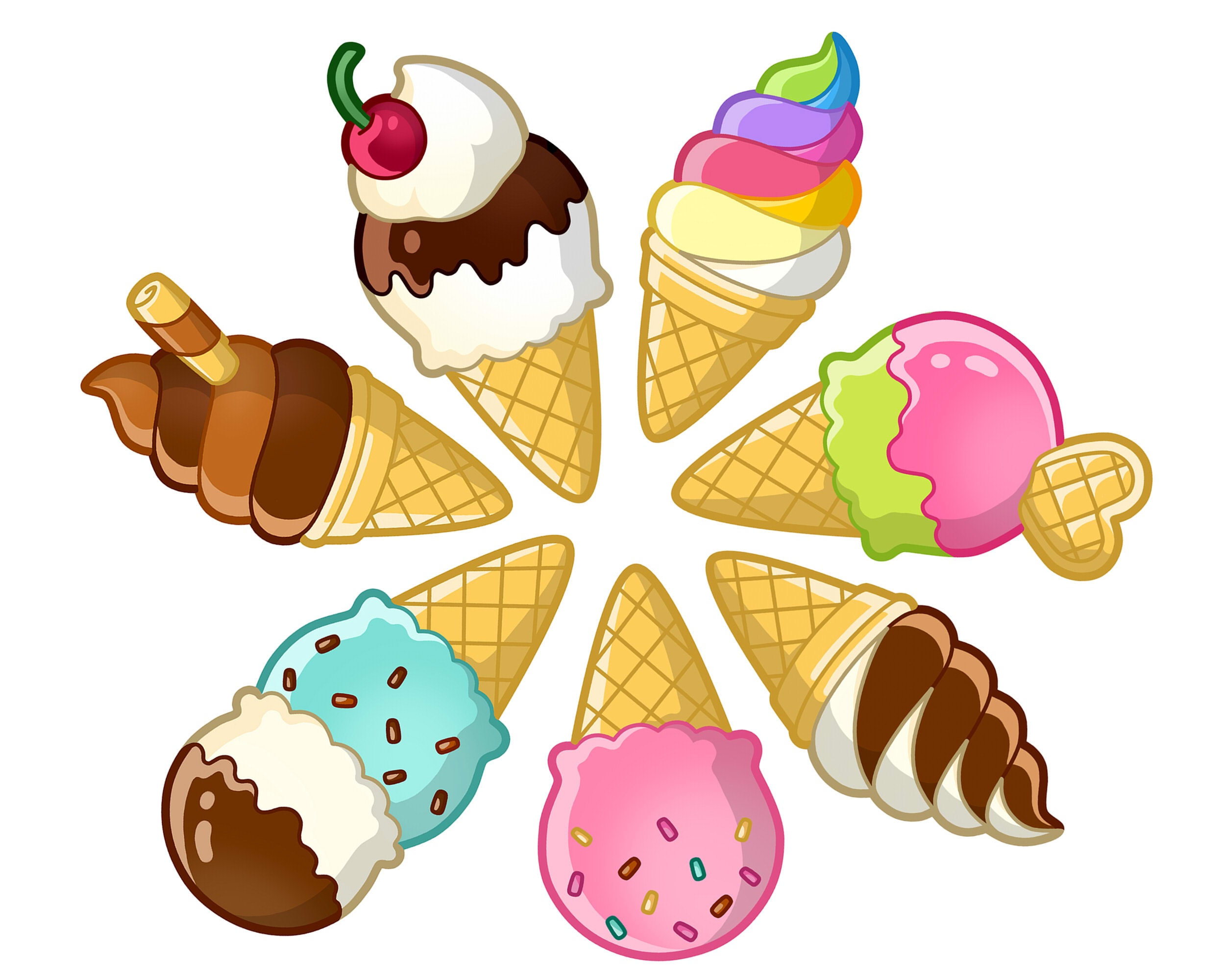 Icecream - Clip Art Images - Digital Download - Etsy UK