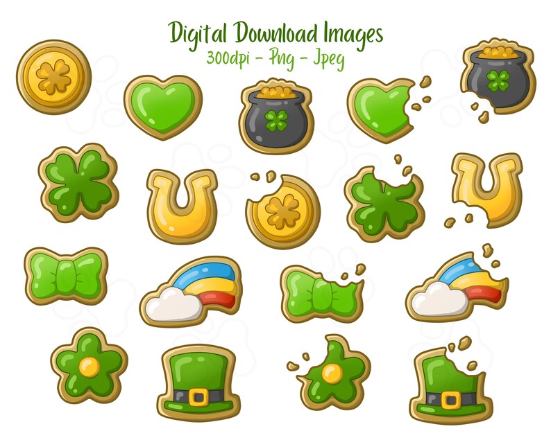 Sugar Cookies - St Patrick's Day - Clip Art Images - Digital Download ...