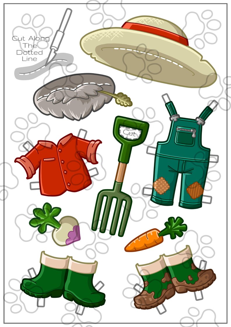 Country Farm - Paper Doll - Fashion Playset - Printable Download - Etsy