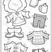 Winter Wonderland Paper Doll Printable Download B&W Colouring Pages - Etsy