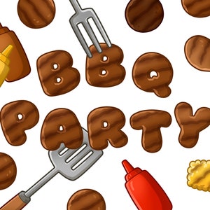 BBQ Alphabet - Clip Art Images - Digital Download - Etsy