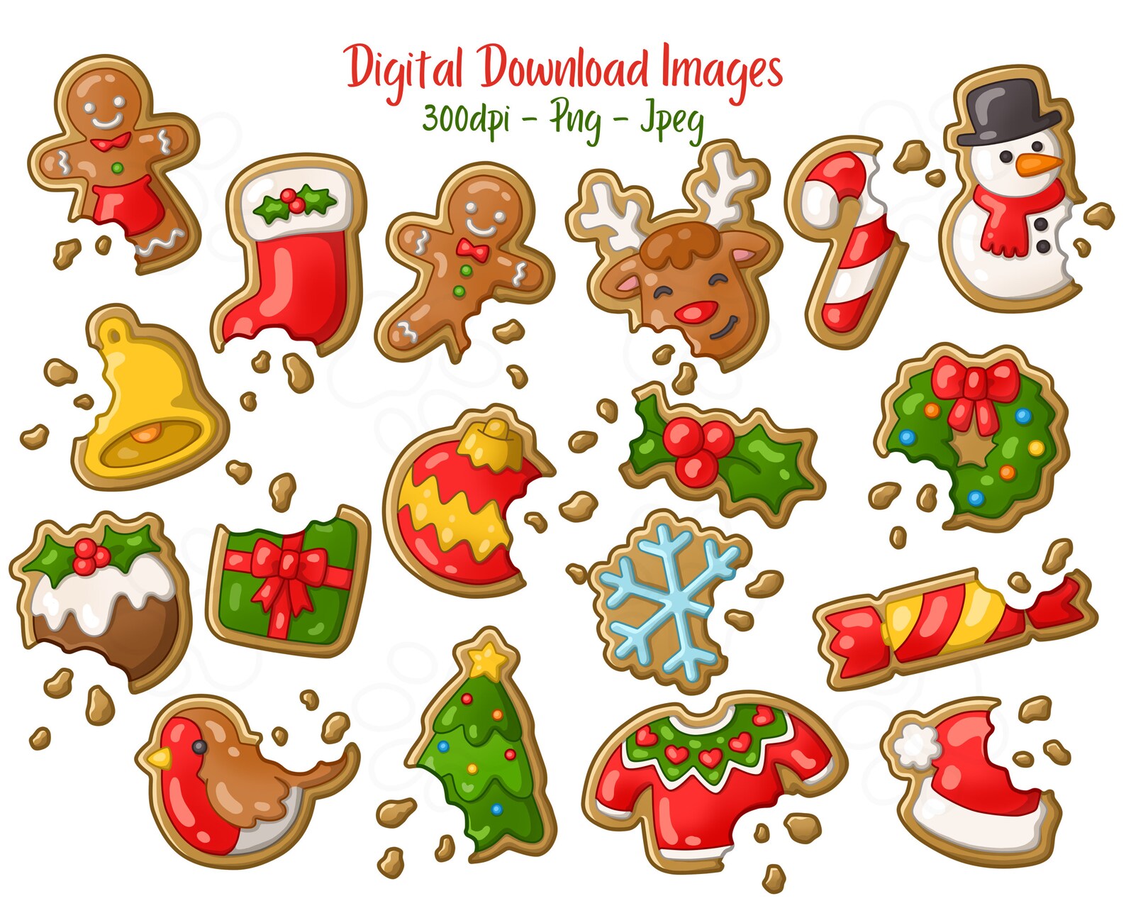 Sugar Cookies - Xmas - Classic - Clip Art Images - Digital Download - Etsy