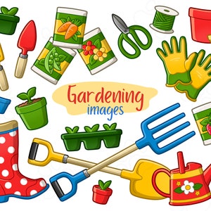 Gardening - Fun - Clip Art Images - Digital Download - Etsy