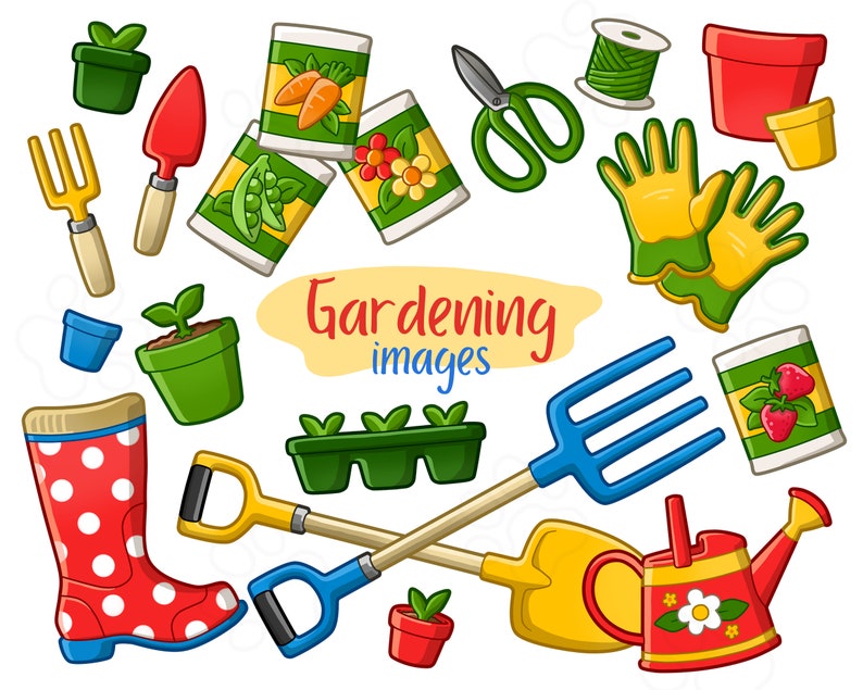 Gardening - Fun - Clip Art Images - Digital Download - Etsy