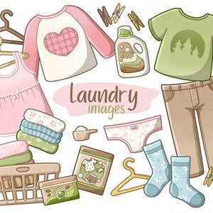 Laundry Day - Natural - Clip Art Images - Digital Download - Etsy