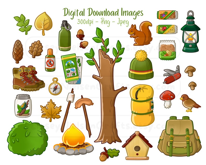 The Forest - Clip Art Images - Digital Download - Etsy