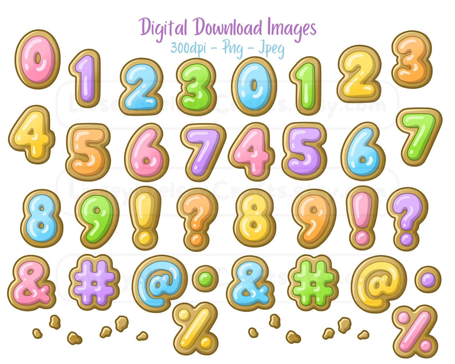Sugar Cookie Alphabet - Pastel - Clip Art Images - Digital Download - Etsy