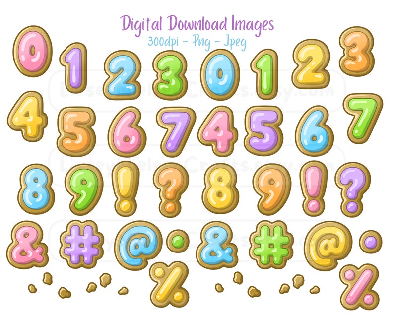 Sugar Cookie Alphabet - Pastel - Clip Art Images - Digital Download - Etsy