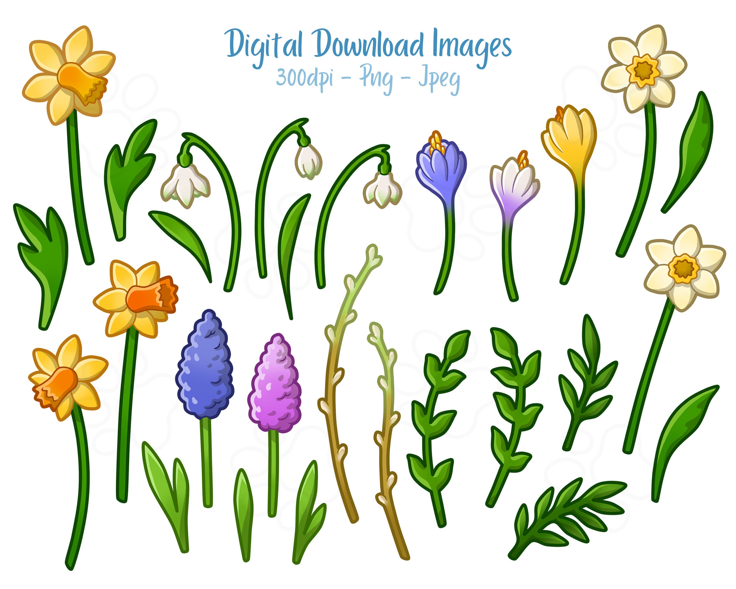 Flower Bouquet - Spring - Clip Art Images - Digital Download - Etsy