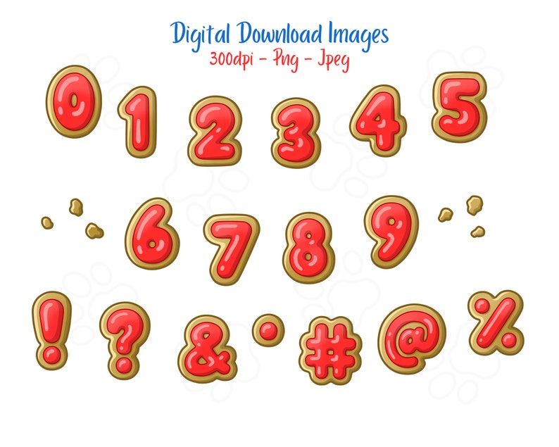 Sugar Cookie Alphabet - Red, White & Blue - Clip Art Images - Digital ...