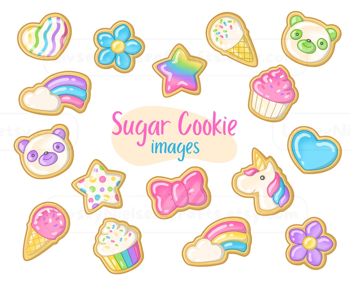 Sugar Cookies - Pastel Rainbow - Clip Art Images - Digital Download - Etsy