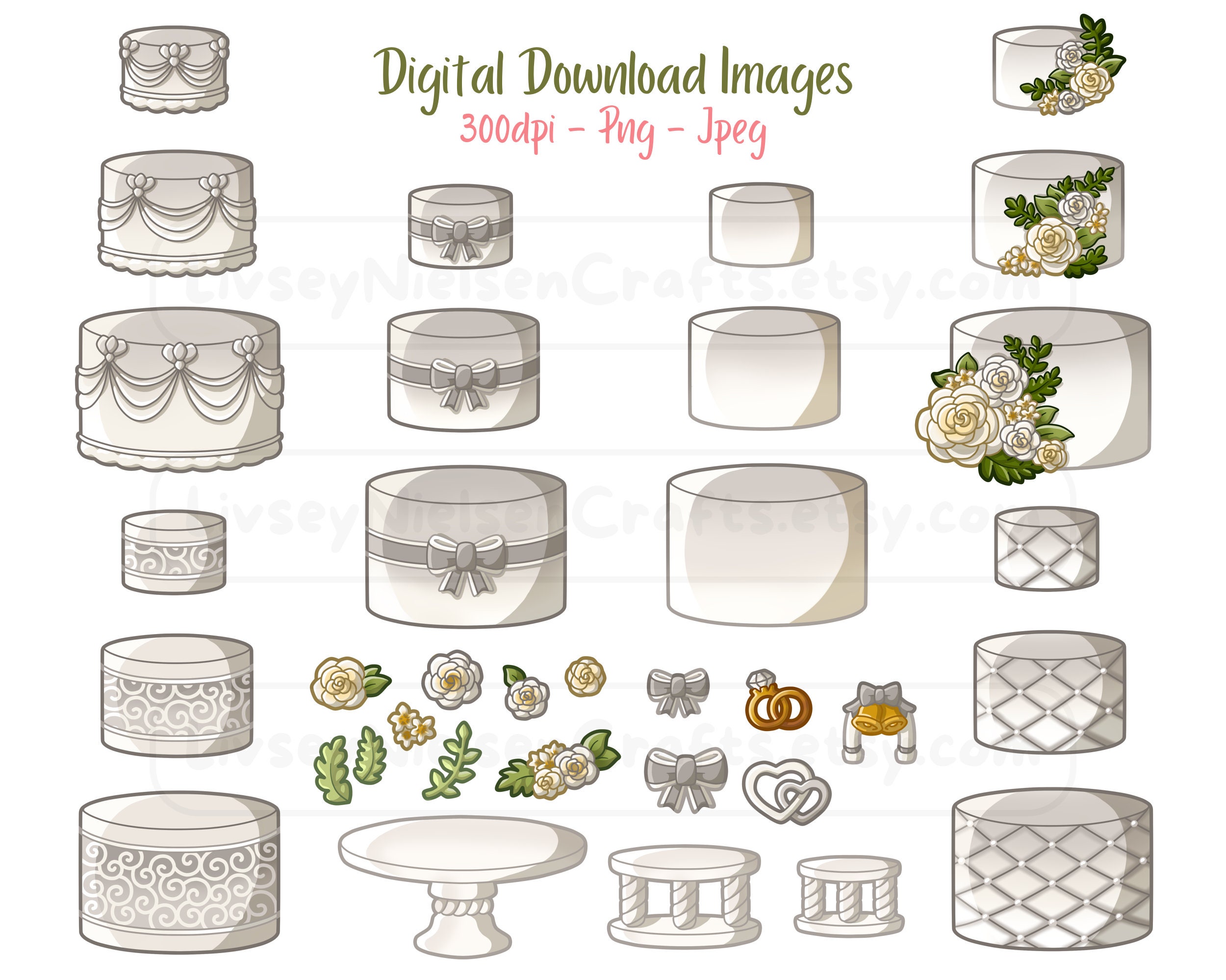 Make a Cake - Rustic - Clip Art Images - Digital Download - Etsy
