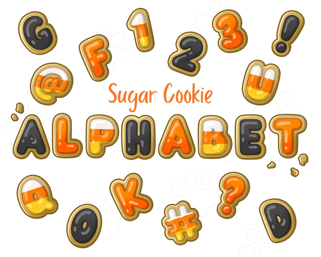 Sugar Cookie Alphabet - Halloween - Clip Art Images - Digital Download ...
