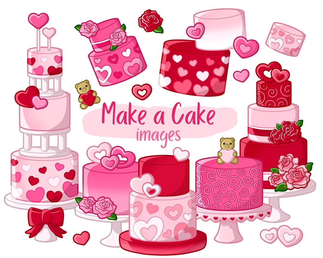 Make a Cake - Romantic - Clip Art Images - Digital Download - Etsy UK