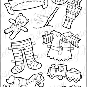 Festive Fun - Paper Doll - Printable Download - Colouring Pages - Etsy