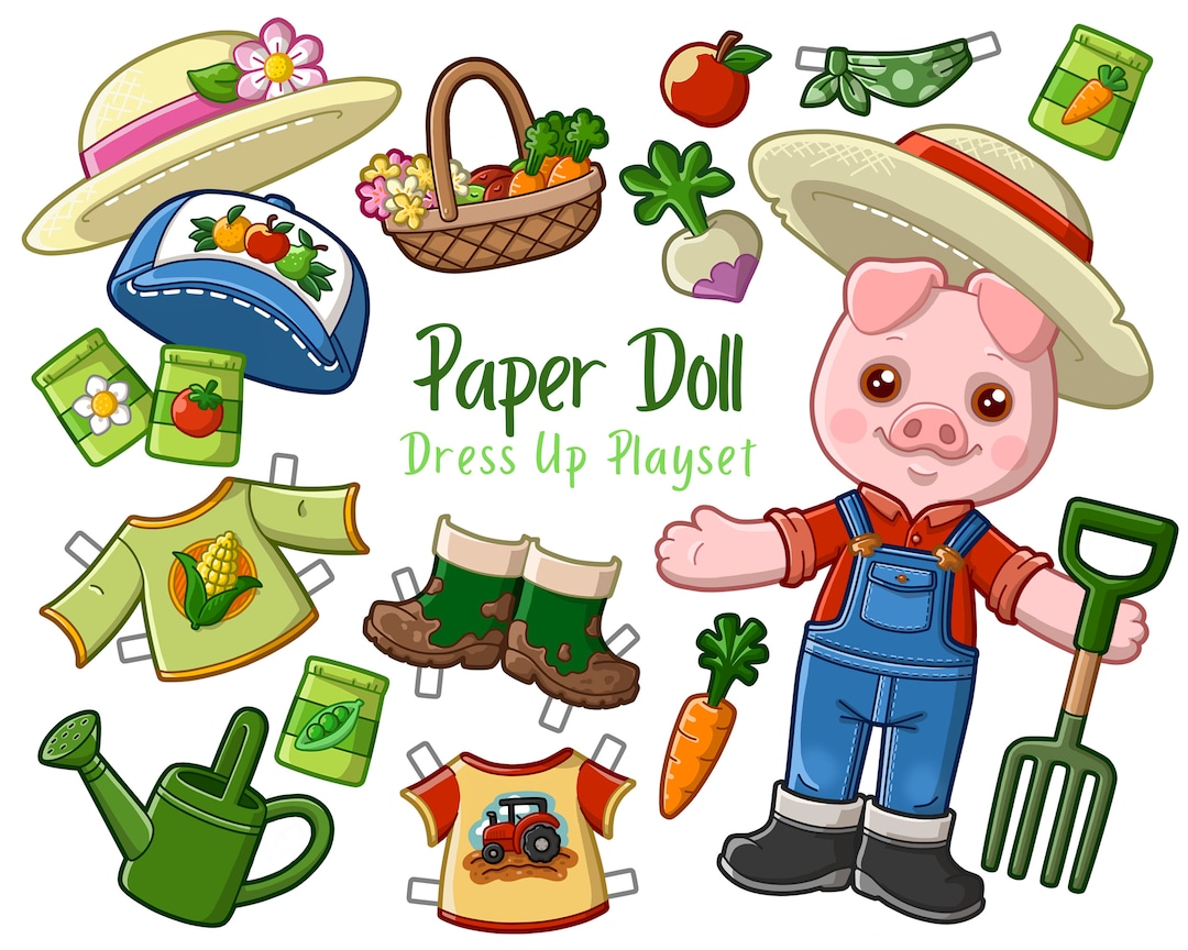 Country Farm - Paper Doll - Fashion Playset - Printable Download - Etsy