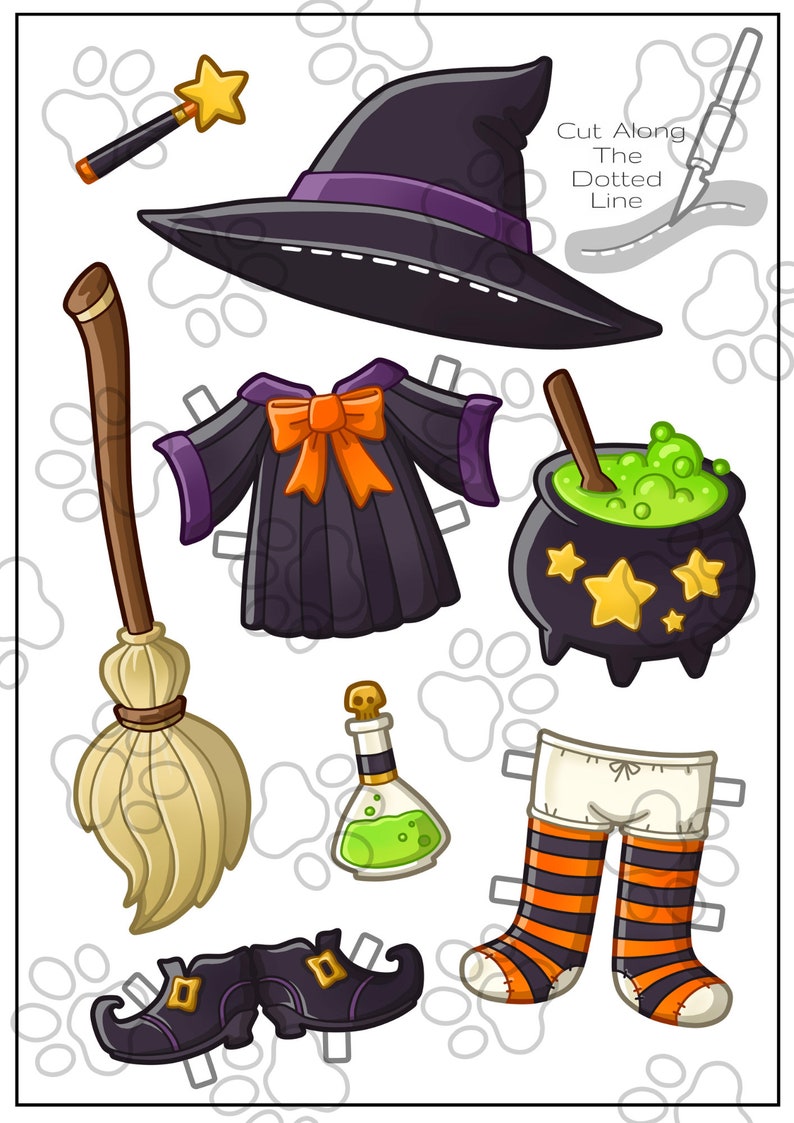Spooky Costume Party - Paper Doll - Fashion Playset - Printable ...