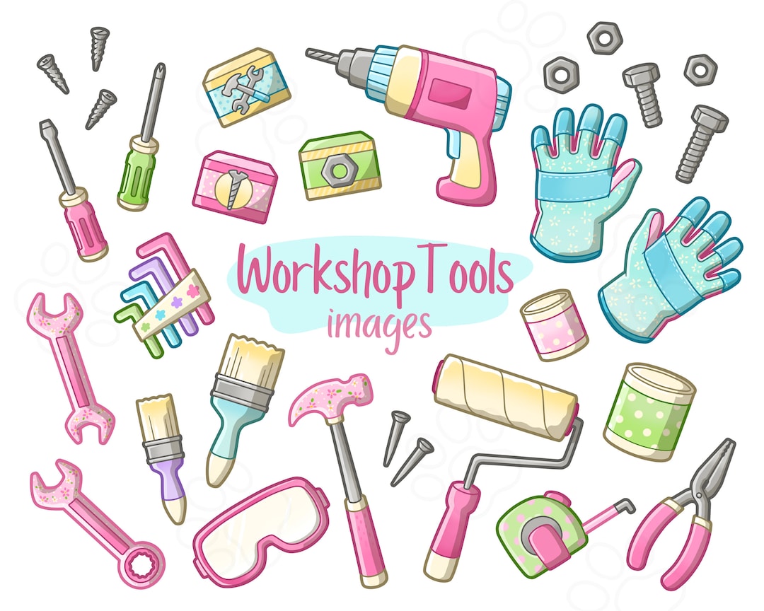Workshop Tools - Cute - Clip Art Images - Digital Download - Etsy