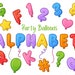 Alphabet Balloons - Bright - Clip Art Images - Digital Download - Etsy