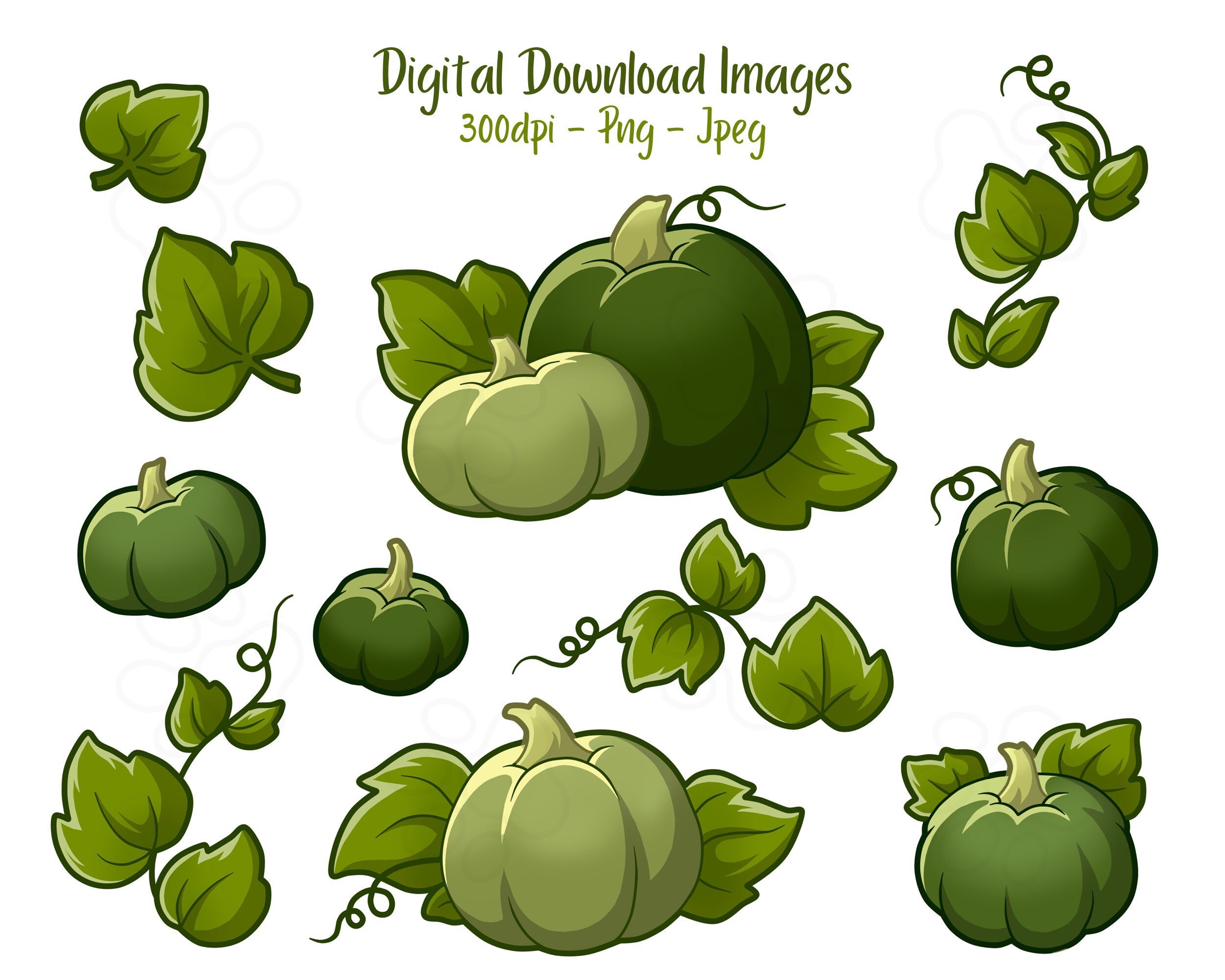 Pumpkin Harvest - Clip Art Images - Digital Download - Etsy