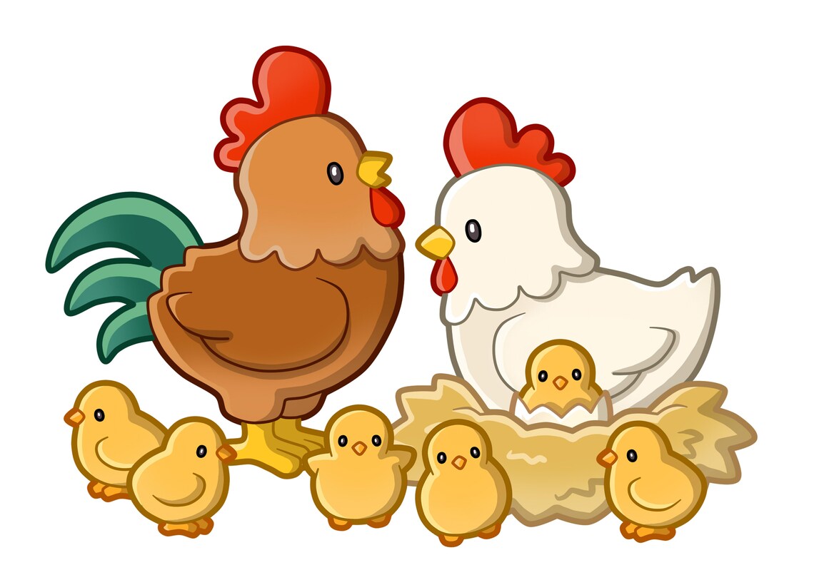 Chicken & Egg - Clip Art Images - Digital Download - Etsy