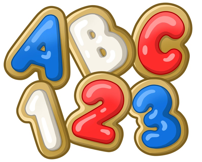 Sugar Cookie Alphabet - Red, White & Blue - Clip Art Images - Digital ...