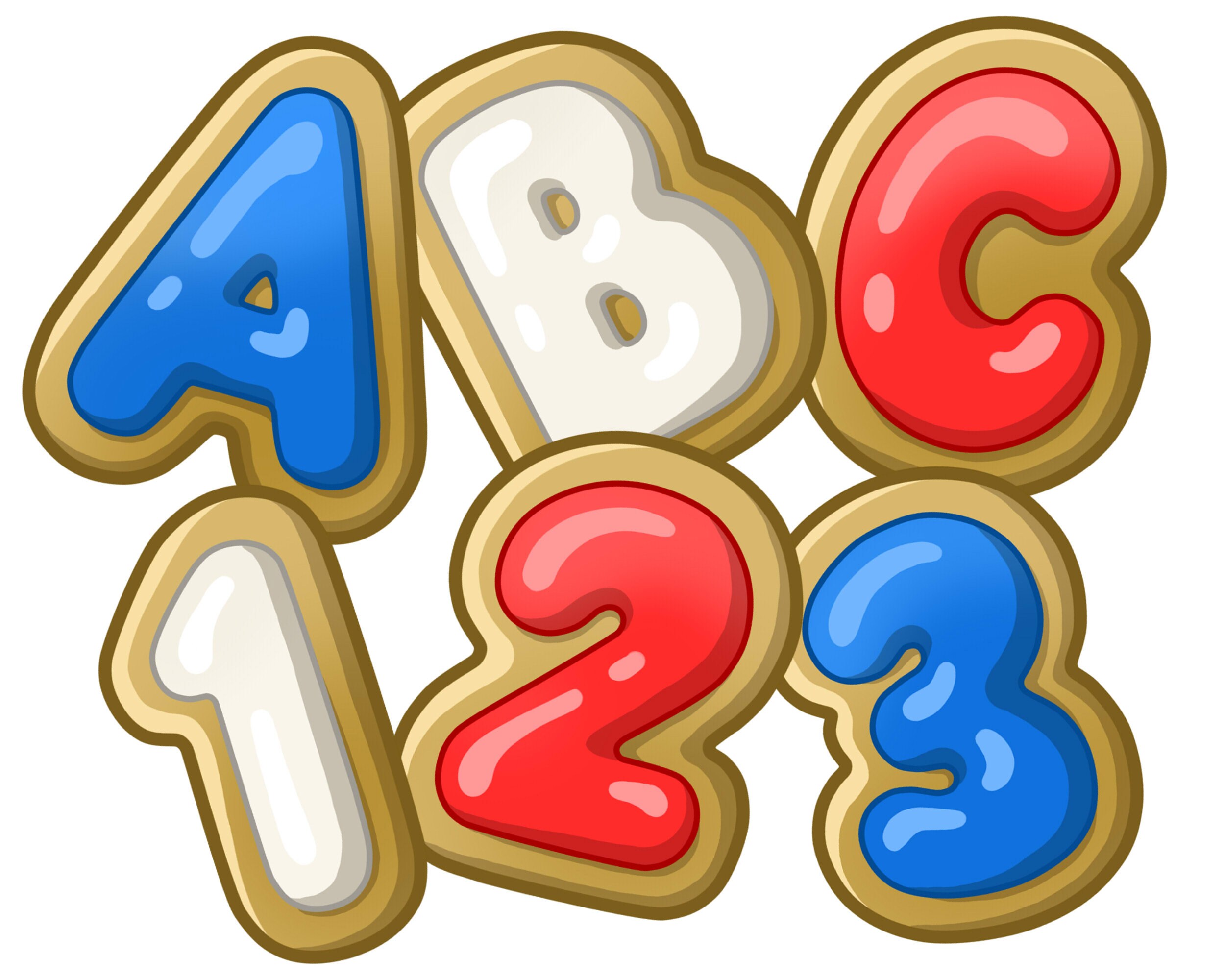 Sugar Cookie Alphabet - Red, White & Blue - Clip Art Images - Digital ...